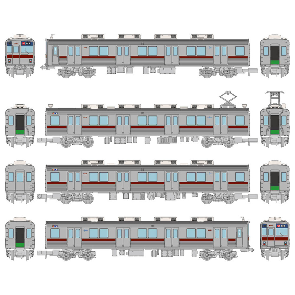 Railway Collection Tobu Railway 9000 Series 9101 Formation Current Type 4 Car Set | 鉄道コレクション 東武 ...